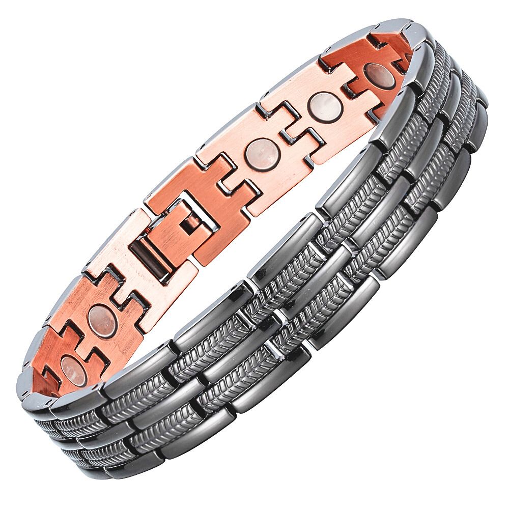 Ultra Strength Gun Metal Copper Magnetic Bracelet | Gauss Therapy