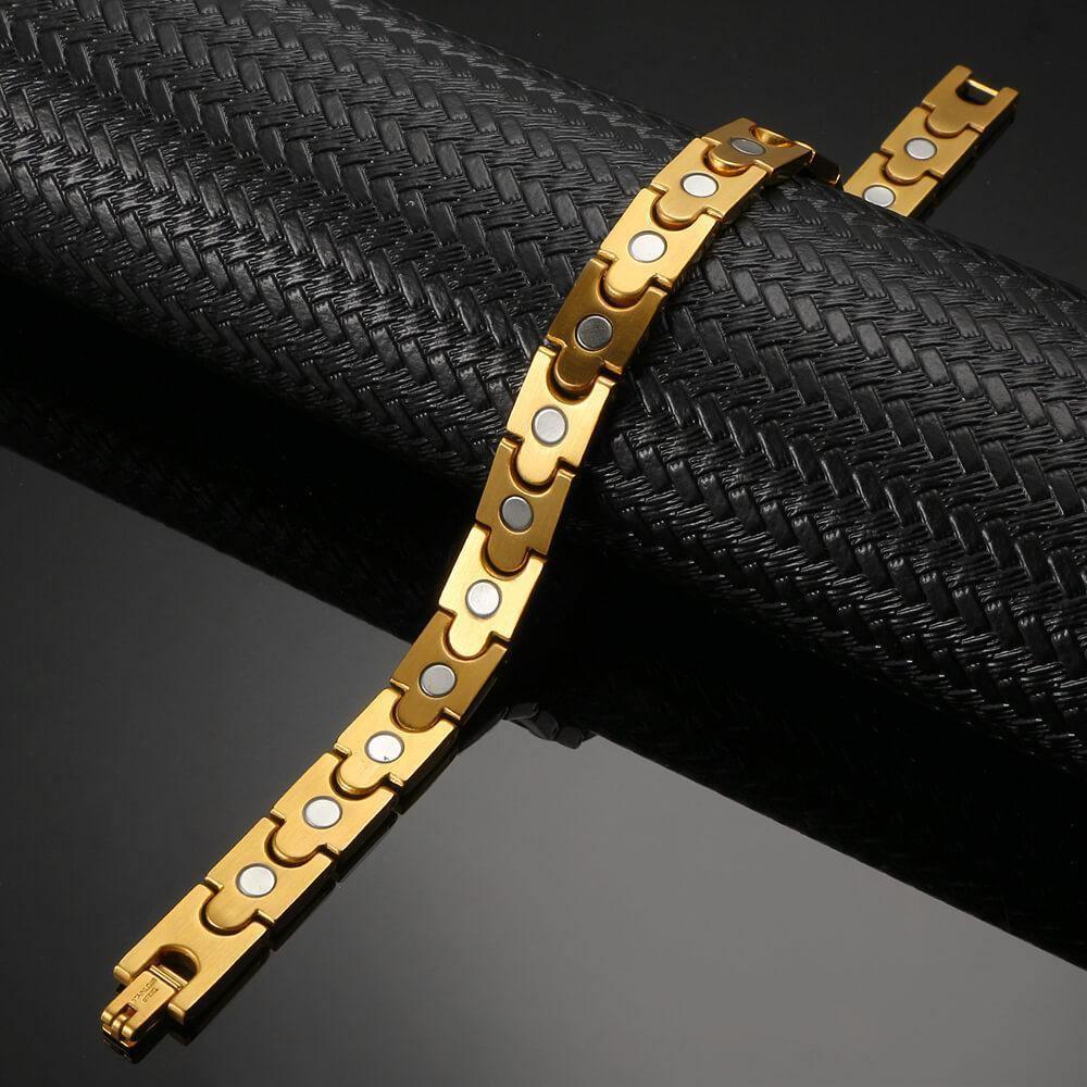 Gold Magnetic Bracelet | Stainless Magnetic Bracelet | Gauss Therapy