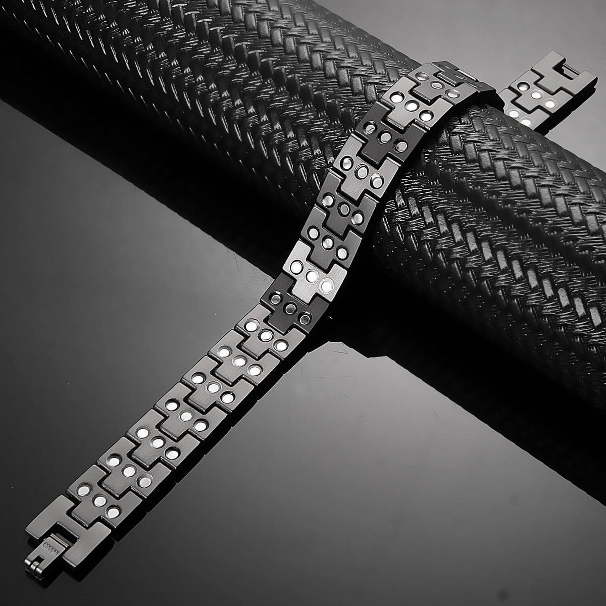 Triple Row Matt Black Copper Magnetic Bracelet | Gauss Therapy