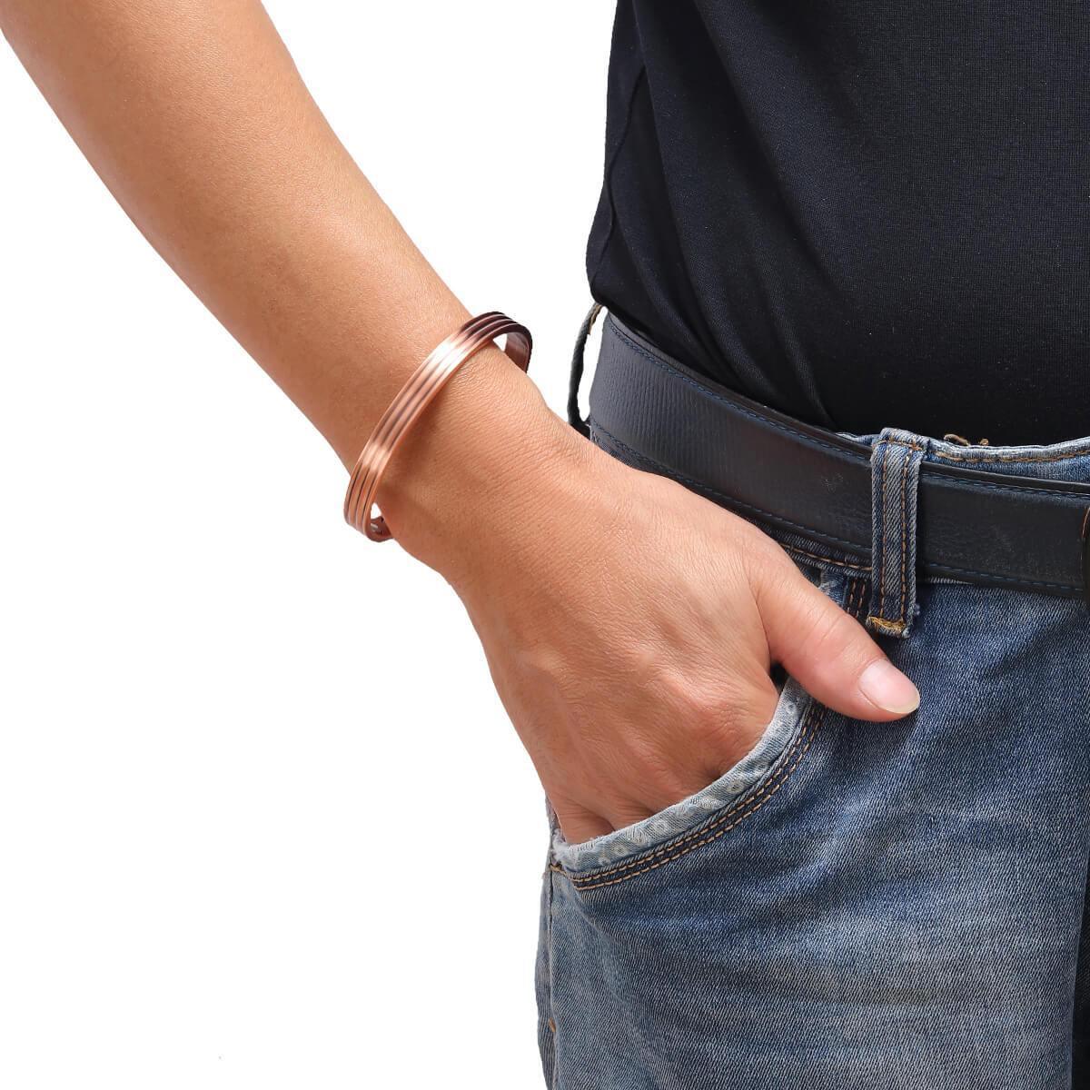 Triple Thread Hi-Power Copper Magnetic Bangle | Gauss Therapy