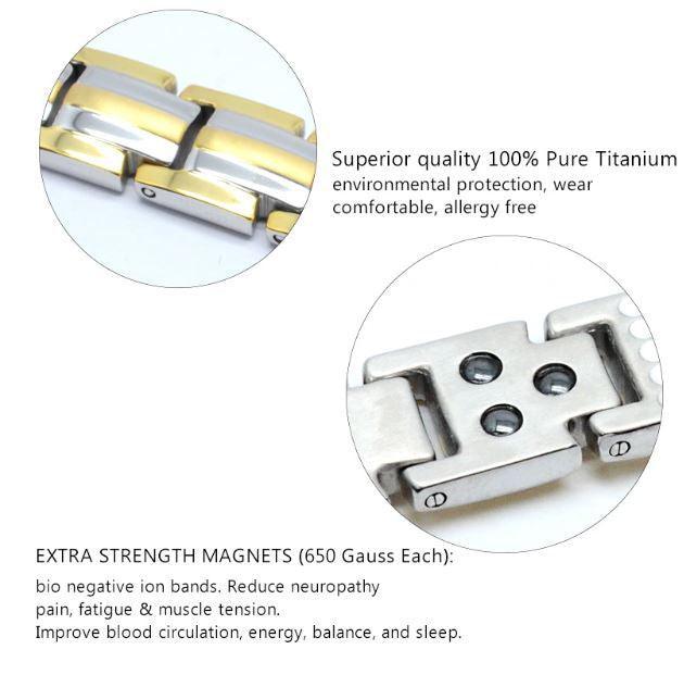 Ladies Silver Magnetic Bracelet | Gauss Therapy